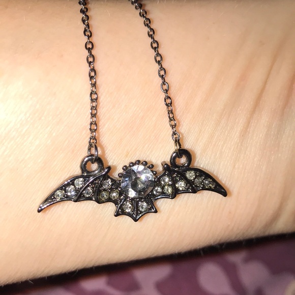 Jewelry | Bat Wings Necklace Black And Diamond Rhinestones | Poshmark